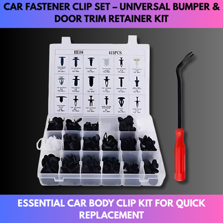 Car Fastener Clip Set – Universal Bumper & Door Trim Retainer Kit – QMT
