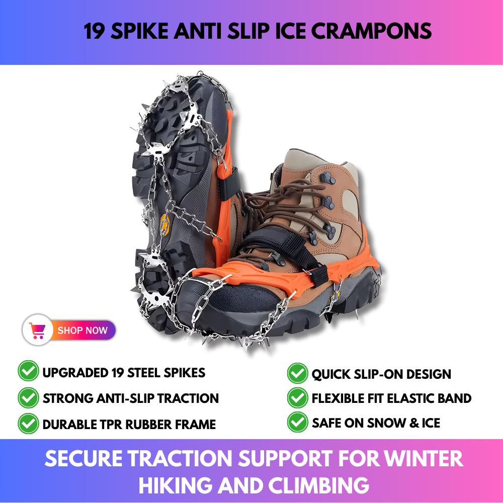19 Spike Anti Slip Ice Crampons – QMT