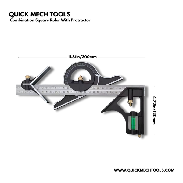 Combination Square Ruler With Protractor – QMT