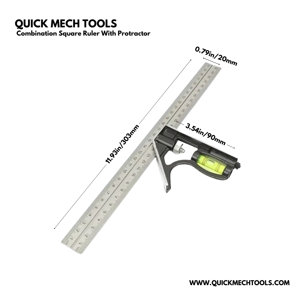 Combination Square Ruler With Protractor – QMT