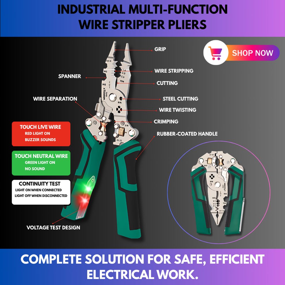 Industrial Multi-function Wire Stripper Pliers – QMT