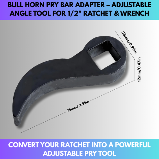 Bull Horn Pry Bar Adapter – Adjustable Angle Tool for 1/2" Ratchet & W ...